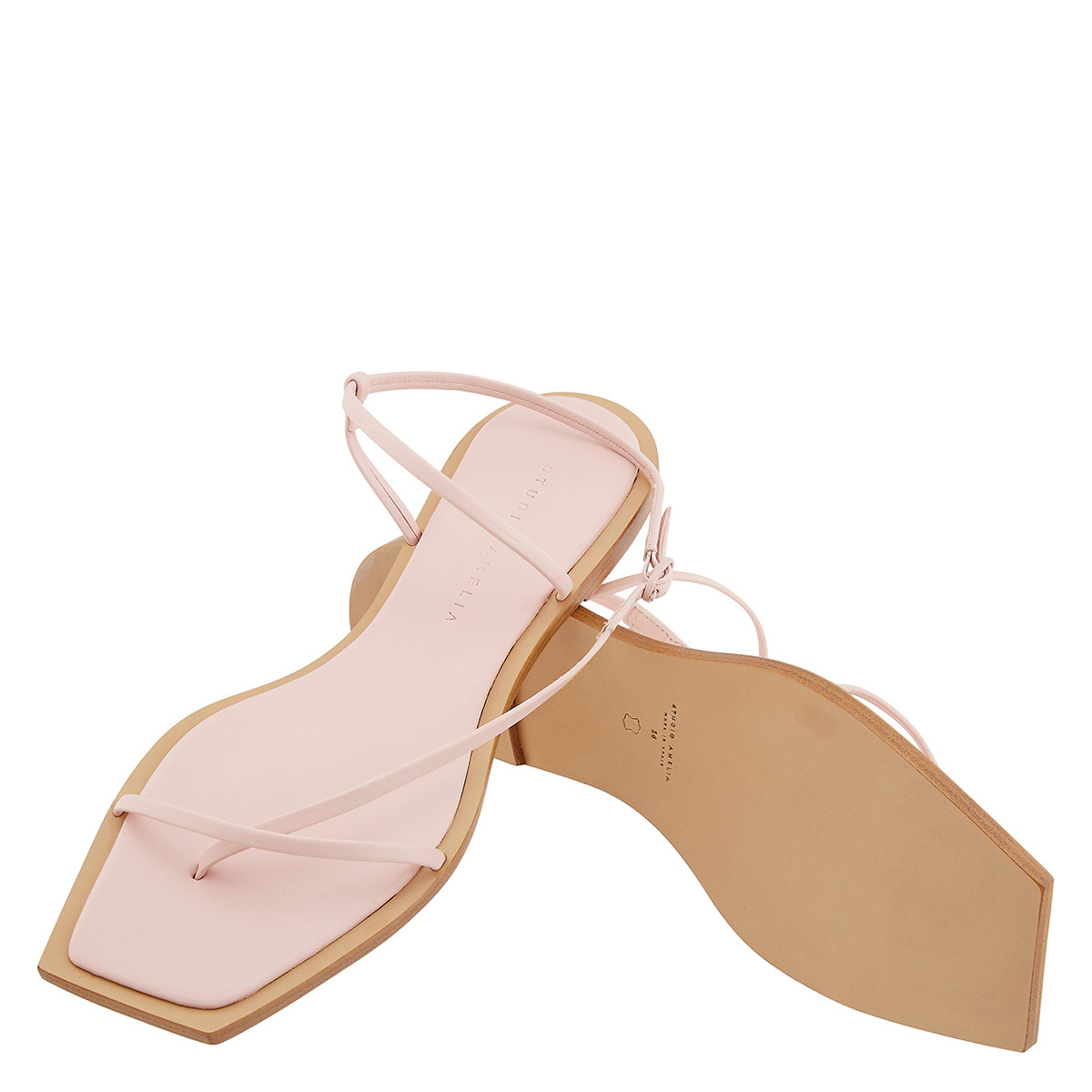 Studio Amelia Ladies Rose Filament Strappy Leather Flat Sandals, Brand ...