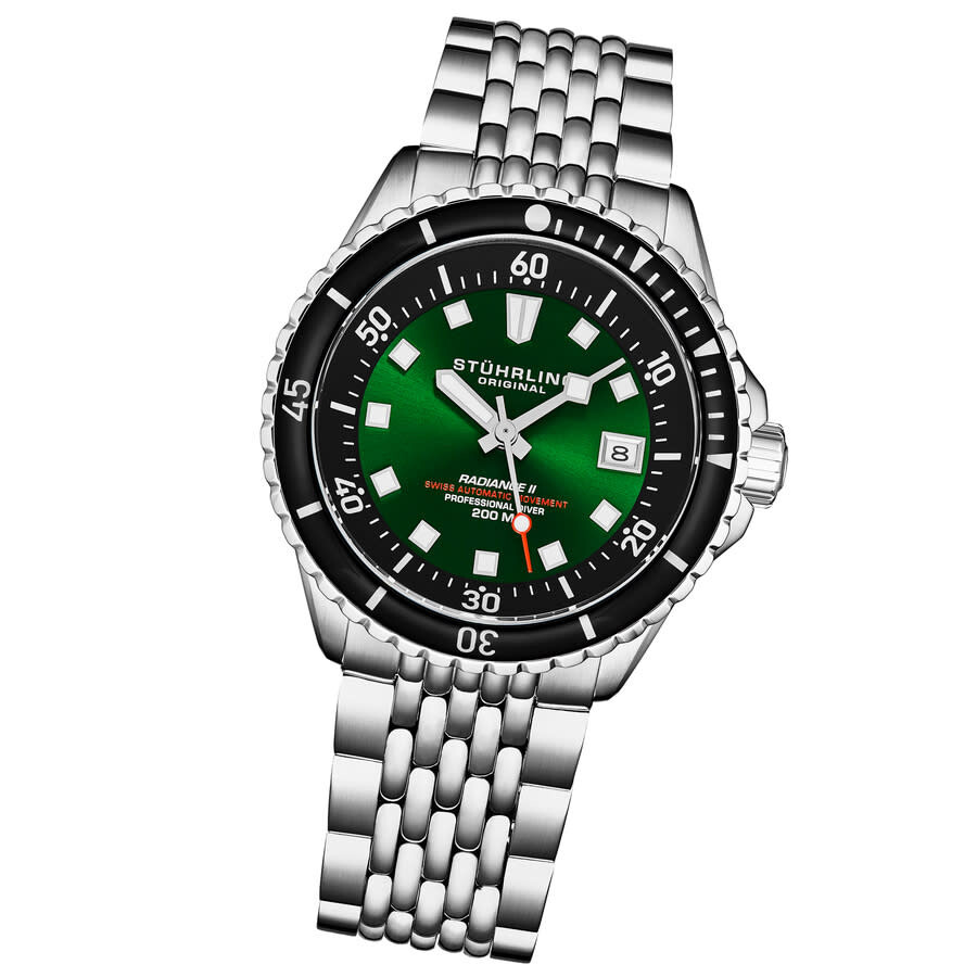 Stuhrling Original Depthmaster Automatic Green Dial Men's Watch M18012 ...