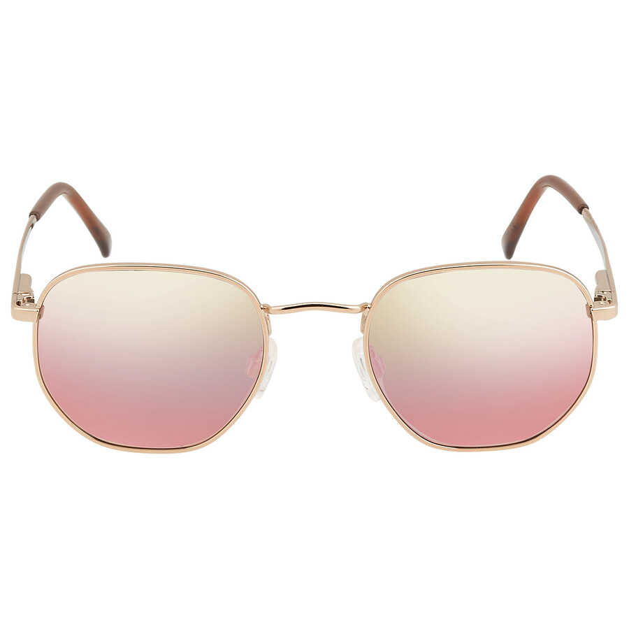 Suncloud Del Ray Polarized Pink Gold Mirror Geometric Unisex Sunglasses ...