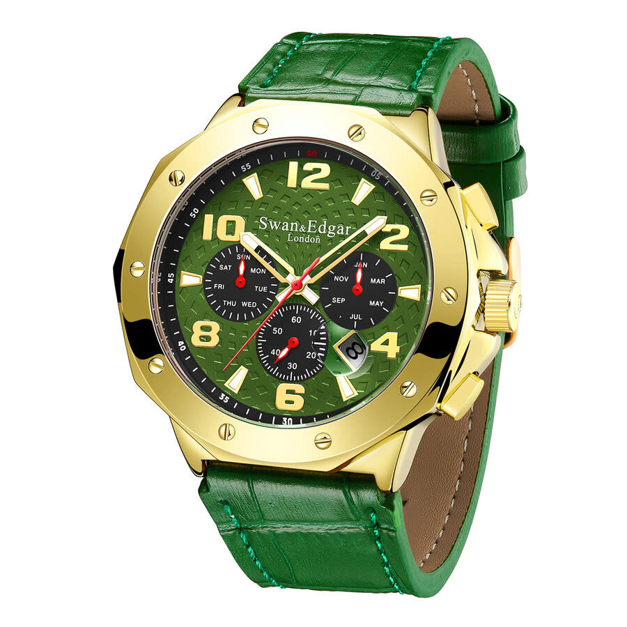 Swan & Edgar Defence Timer Automatic Green Dial Men's Watch SE1492 ...