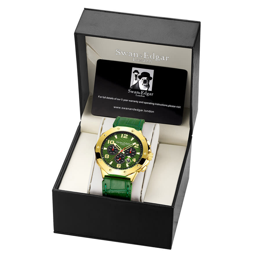 Swan & Edgar Defence Timer Automatic Green Dial Men's Watch SE1492 ...