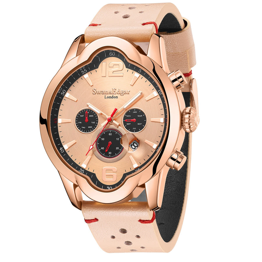 Swan & Edgar Elliptical Automatic Rose Gold Dial Men's Watch SE1663 ...