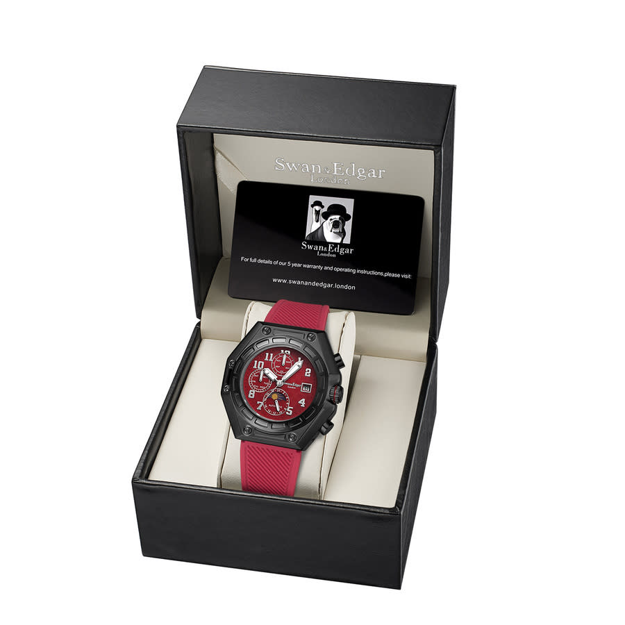 Swan & Edgar Fortress Automatic Red Dial Men's Watch SE00981 ...