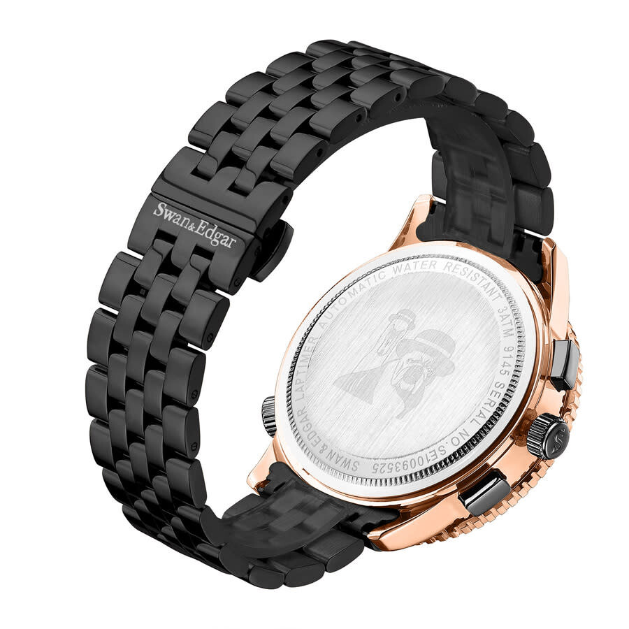 Swan & Edgar Lap Timer Automatic Black Dial Men's Watch SE01412 ...