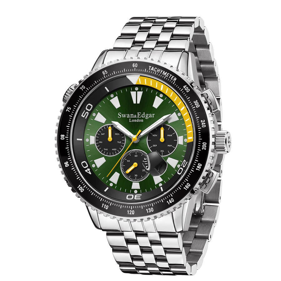 Swan & Edgar Lap Timer Automatic Green Dial Men's Watch SE01411 ...