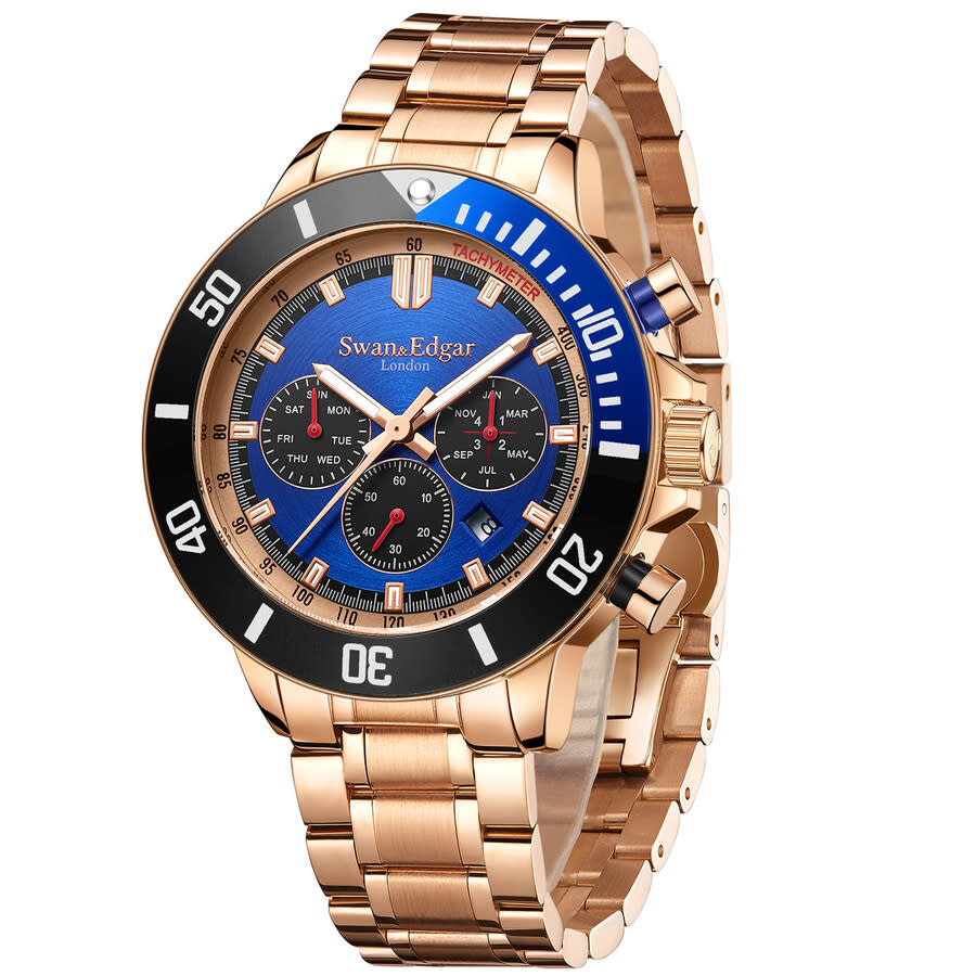 Swan & Edgar Sports Counter Automatic Blue Dial Men's Watch SE01323 ...
