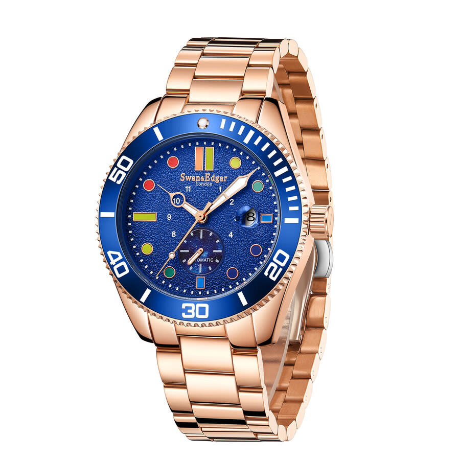 Swan & Edgar Sports Prism Automatic Blue Dial Men's Watch SE01051 ...