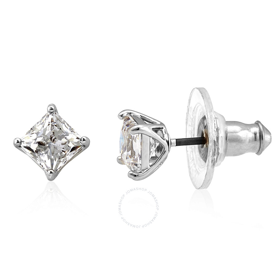 Swarovski Attract Pierced Earrings, White, Rhodium Plated 5509936 ...