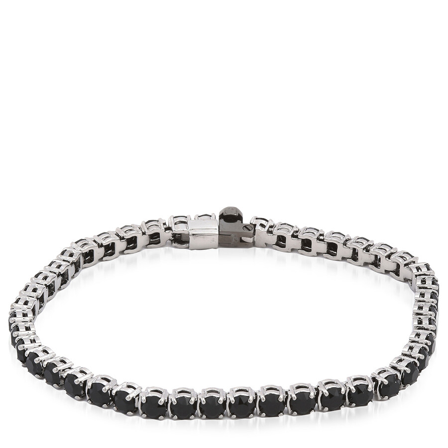 Swarovski Black Ruthenium Plated Round Cut Matrix Tennis Bracelet, Size ...