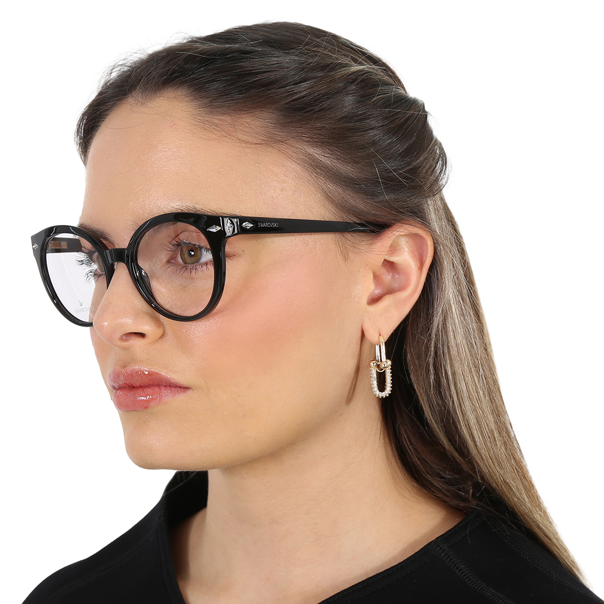 Swarovski Demo Round Ladies Eyeglasses SK5272 001 50 664689950386 ...
