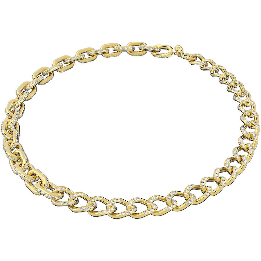 Swarovski Dextera Gold-Tone Plated Mixed Links Necklace, Size S 5613388 ...