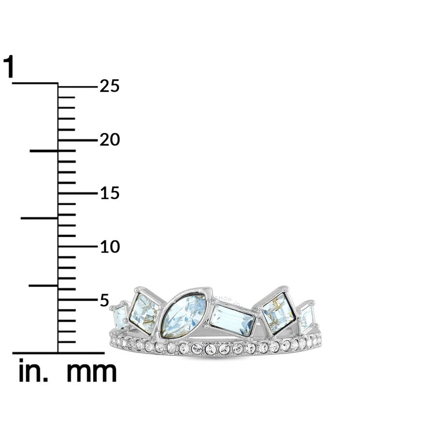 Swarovski Henrietta Rhodium Plated Stainless Steel and Clear Swarovski Crystal Ring 537292-9 ...