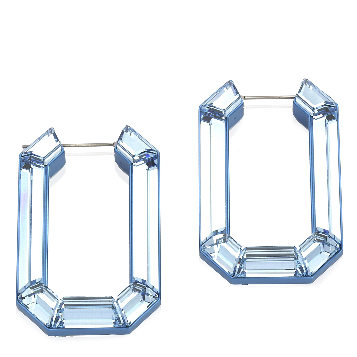 Swarovski Ladies Lucent Hoop Earrings in Blue 5633950 191453178856 ...
