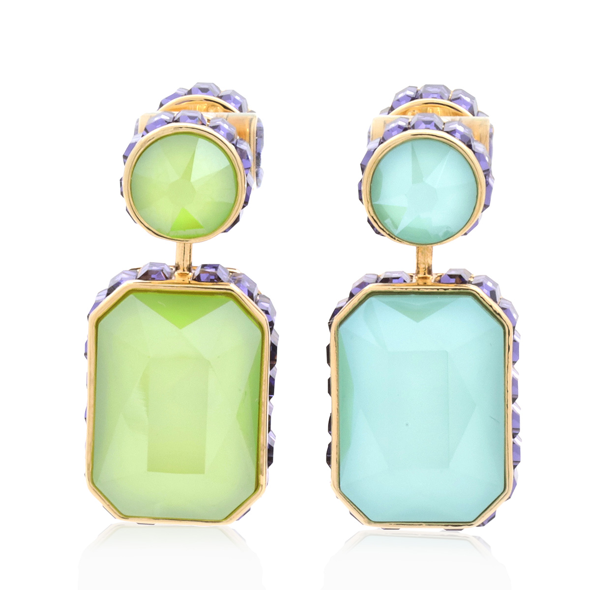 Swarovski Ladies Orbita Asymmetrical Octagon Cut Crystal Earrings ...