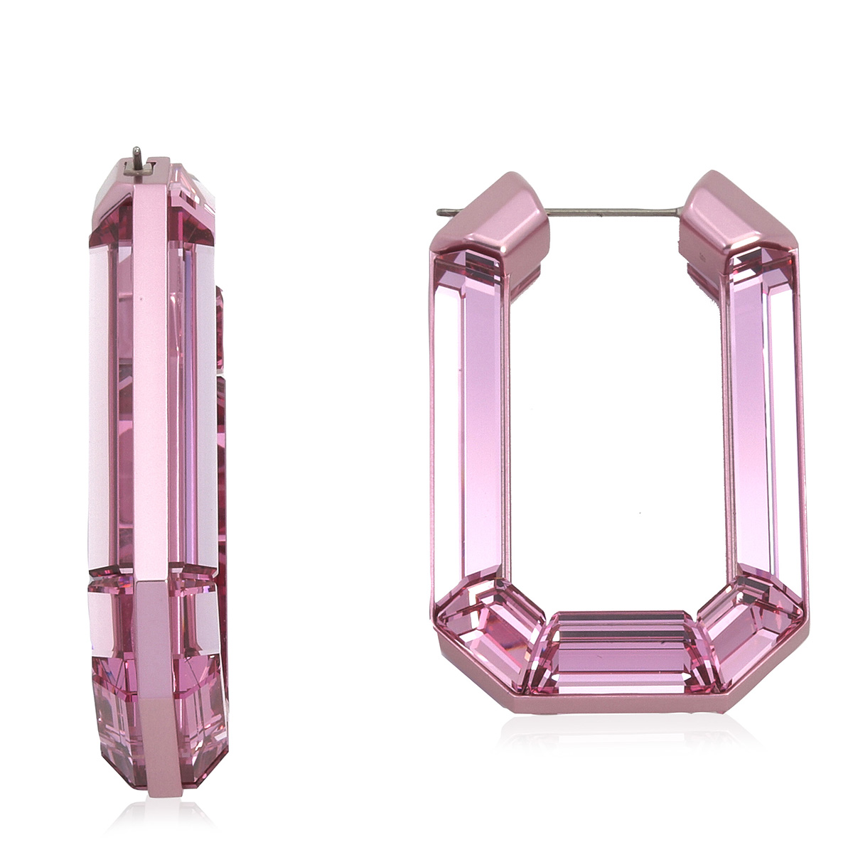 Swarovski Ladies Pink Lucent Hoop Earrings 5633955 9009656339558 ...