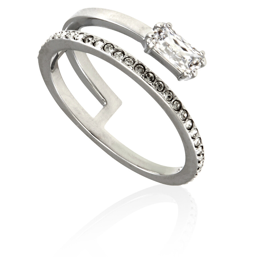 Swarovski Ladies Rhodium Grey Ring Size 58 5286717 - Jewelry - Jomashop