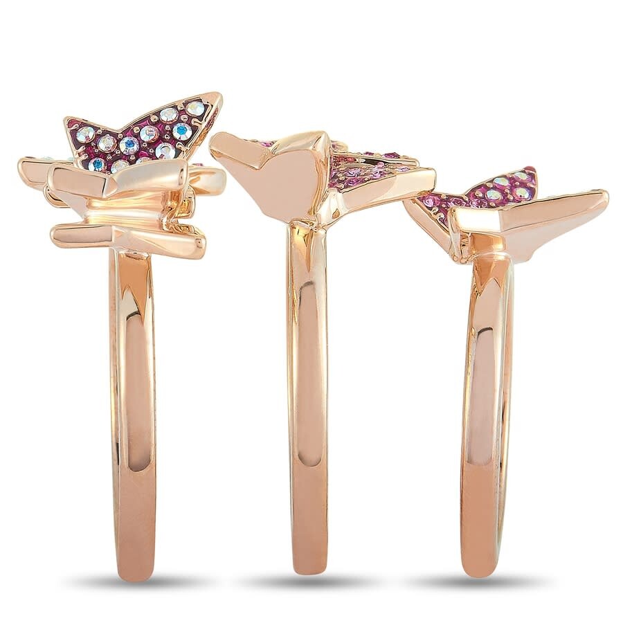 Swarovski Lilia Rose Gold Plated Stainless Steel Pink and Clear ...