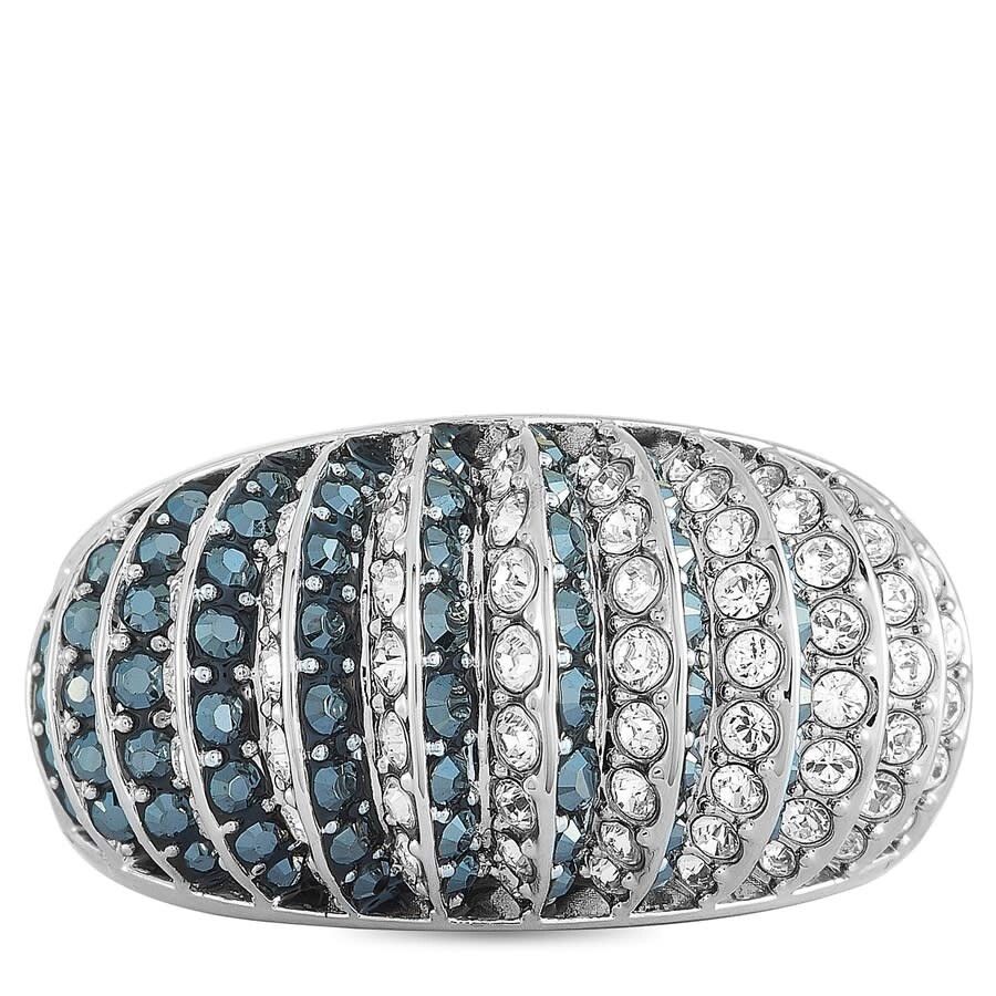 Swarovski Luxury Rhodium-Plated Stainless Steel Black and Clear ...