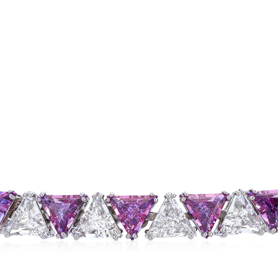Swarovski Millenia Pink Rhodium Plated Triangle Cut Bracelet 5614928 ...