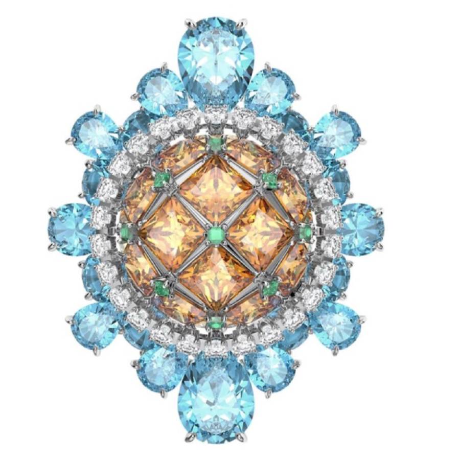 Swarovski Multicolored Rhodium Plated Cryatl Curiosa Pendant And Brooch ...