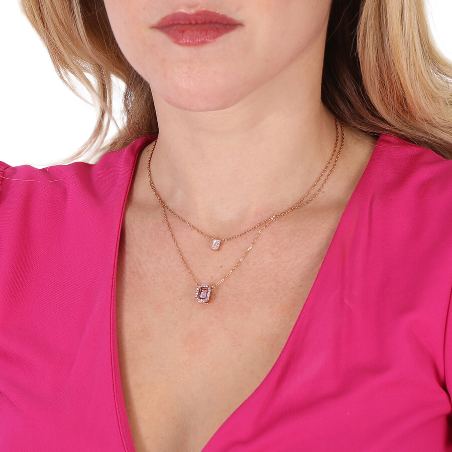 Swarovski Purple Millenia Rose Gold-Tone Two Row Necklace 5648981 ...