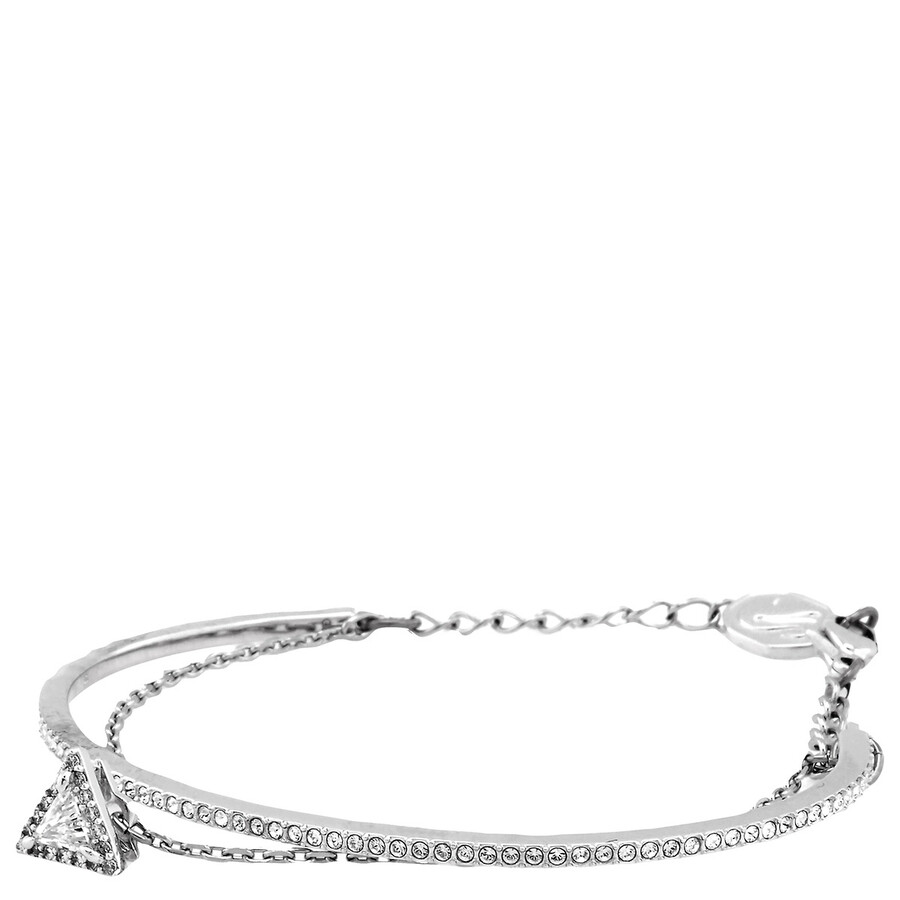 Swarovski Rhodium Plated Triangle Cut Pave Ortyx Bracelet, Size S ...