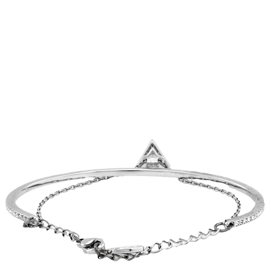 Swarovski Rhodium Plated Triangle Cut Pave Ortyx Bracelet, Size S ...