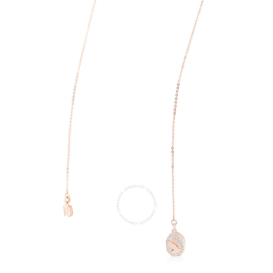 Swarovski Signum Rose Gold-Tone Plated Swam Y Necklace 5628565 ...