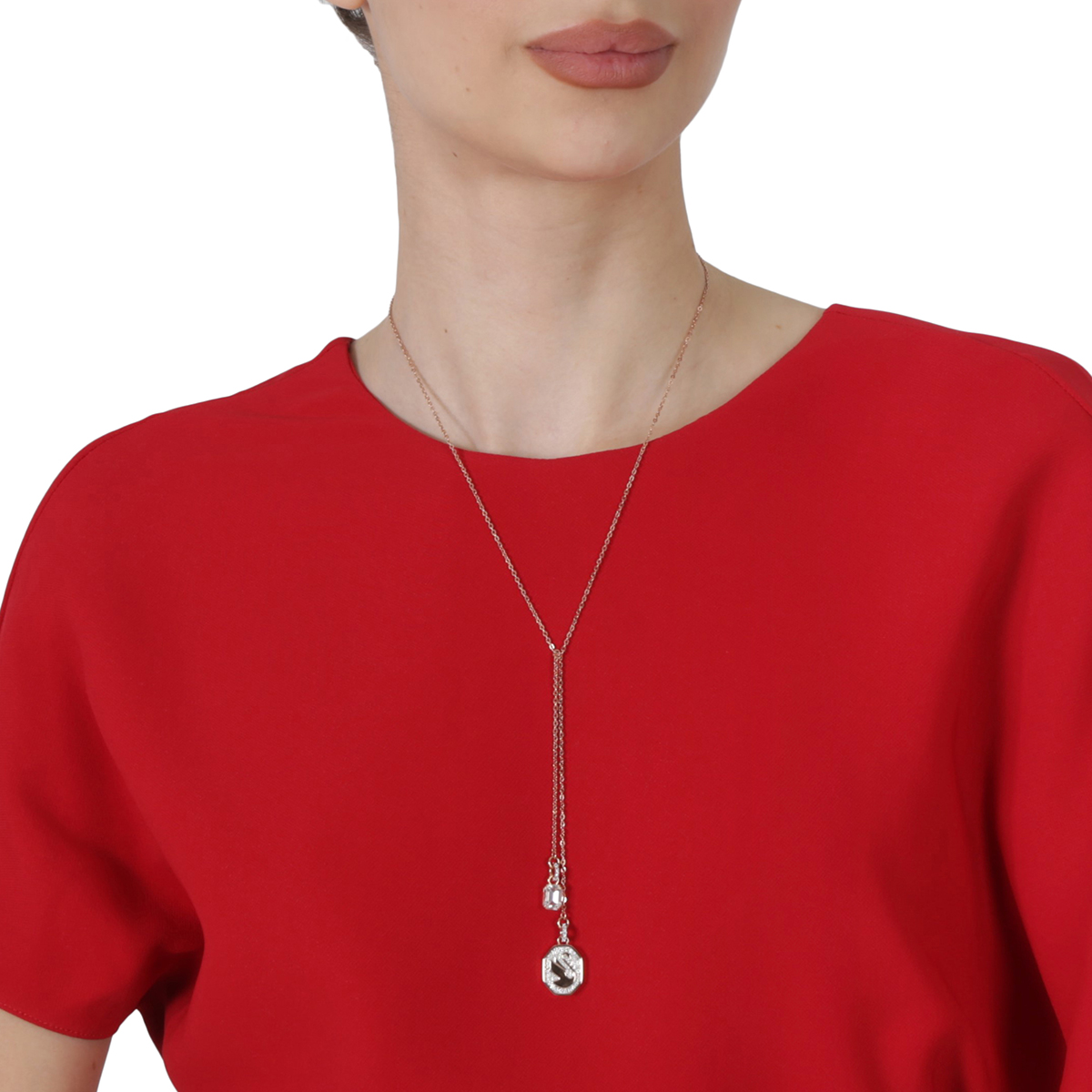 Swarovski Signum Rose Gold-Tone Plated Swam Y Necklace 5628565 ...