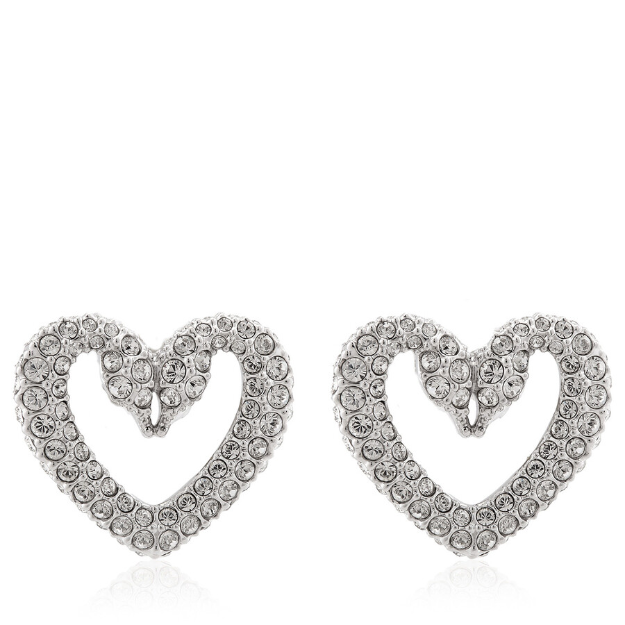 Swarovski Una Rhodium Plated Heart Stud Earrings 5625535 191453176883 ...