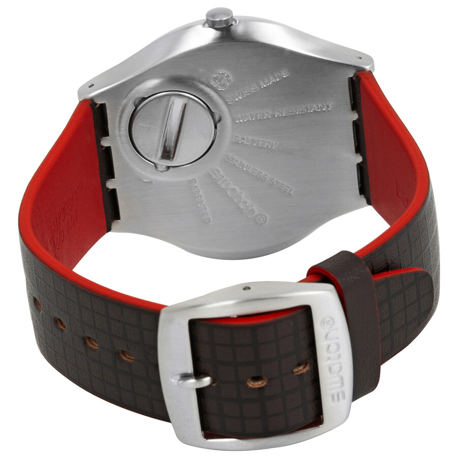 Swatch 2Q Quartz Silver and Red Dial Unisex Watch SS07Z102 ...