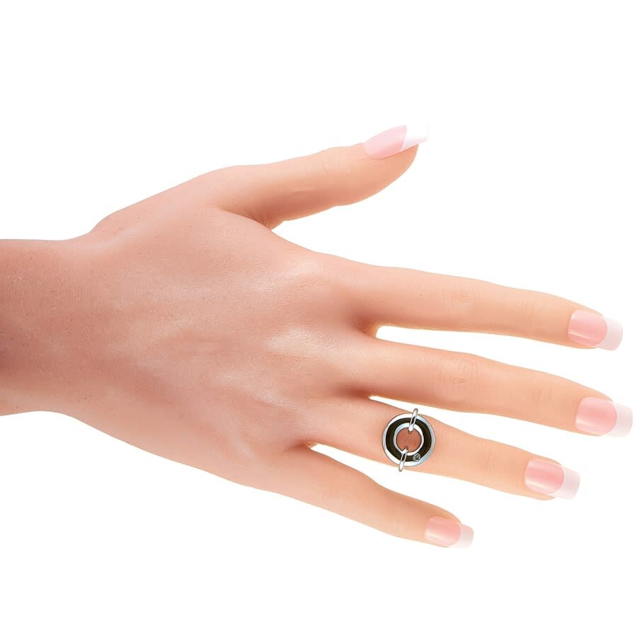 Swatch Adorius Stainless Steel and White Crystal Ring JRM070-yec85cJ9qo ...