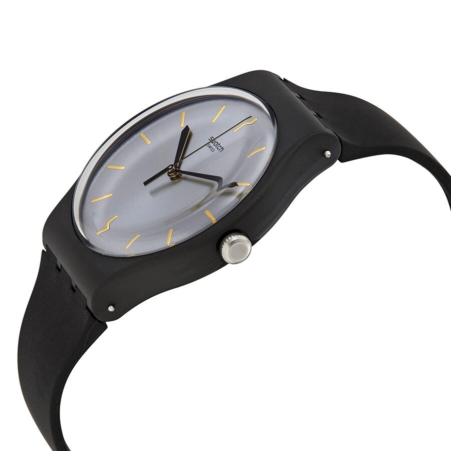 Swatch Back To Black Quartz Silver Dial Unisex Watch SUOB173 - Watches ...