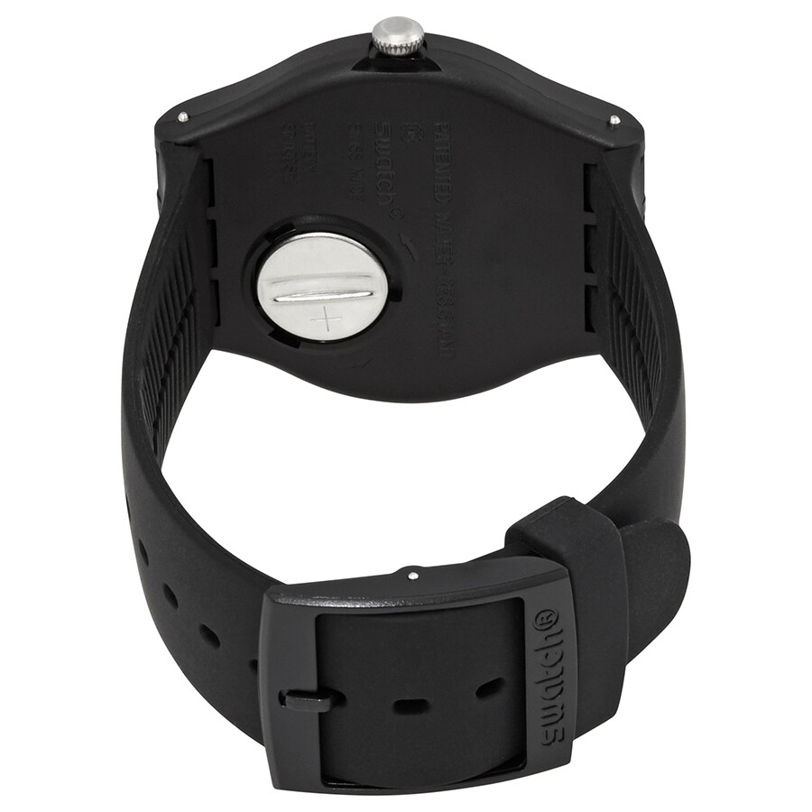 Swatch Back To Black Quartz Silver Dial Unisex Watch SUOB173 - Watches ...