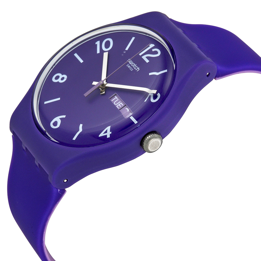 Swatch Backup Purple Purple Dial Purple Silicone Rubber Unisex Watch ...
