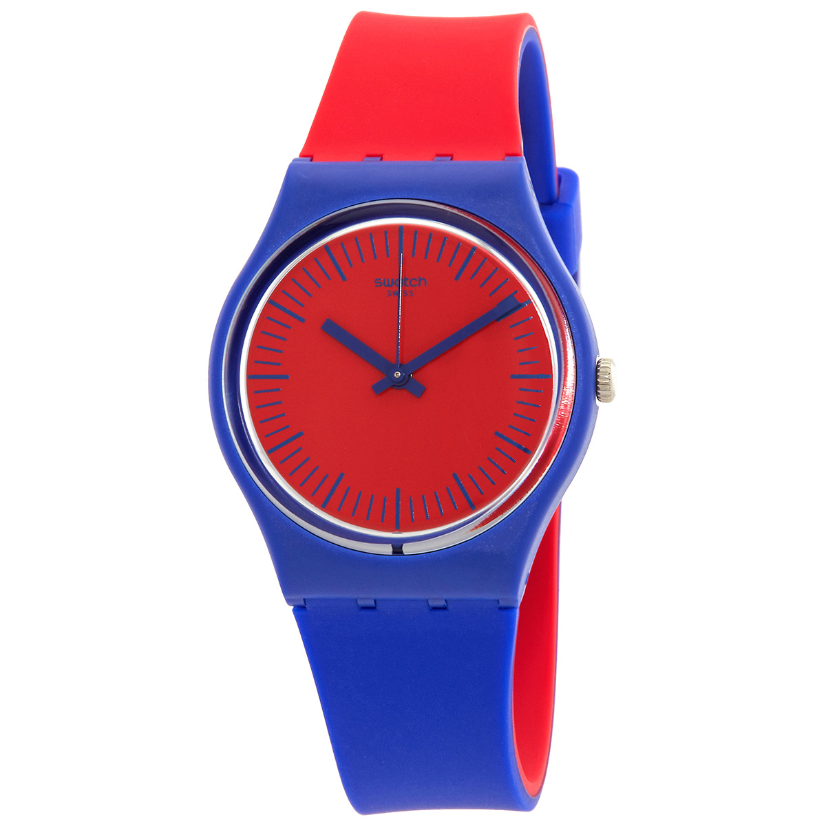 Swatch Blue Loop Quartz Red Dial Unisex Watch GS148 7610522690097 ...