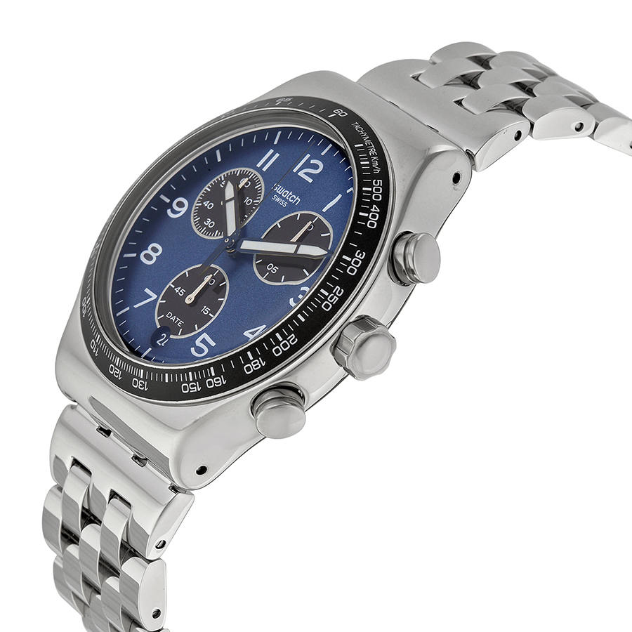 Swatch Boxengasse Chronograph Blue Dial Men's Watch YVS423G ...