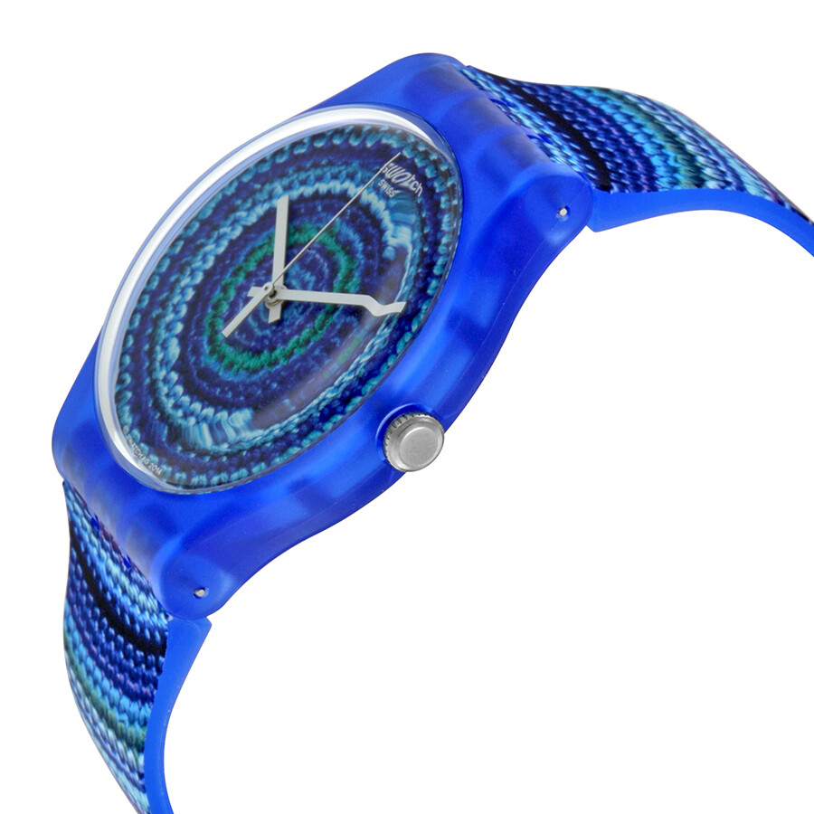 Swatch Centrino Multi-Shaded Blue Dial Multi-Shade Blue Plastic Unisex ...
