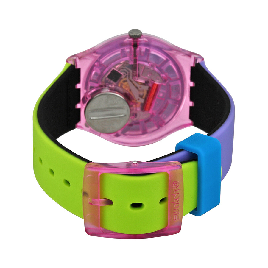 Swatch Circle In A Circle Black Dial Green and Blue Plastic Unisex ...