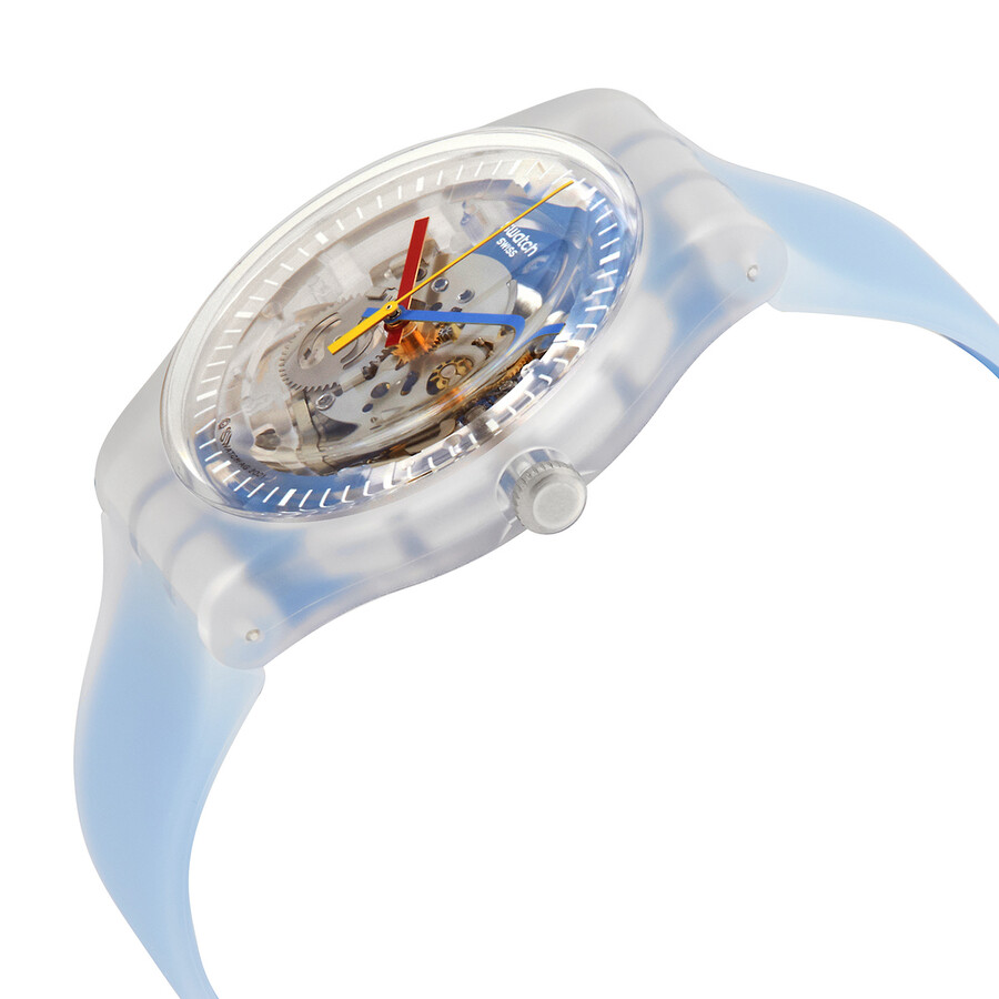 Swatch Clearly Blue Striped Quartz Men's Watch SUOK156 7610522847668 ...