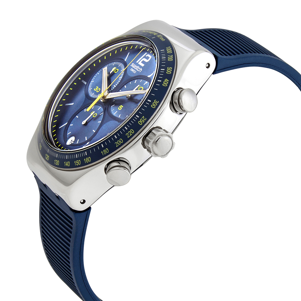 Swatch Dateline Chronograph Quartz Blue Dial Men's Watch YVS482 ...