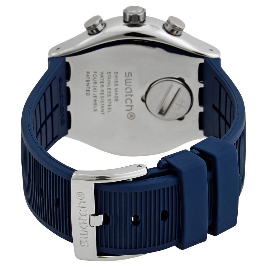 Swatch Dateline Chronograph Quartz Blue Dial Men's Watch YVS482 ...
