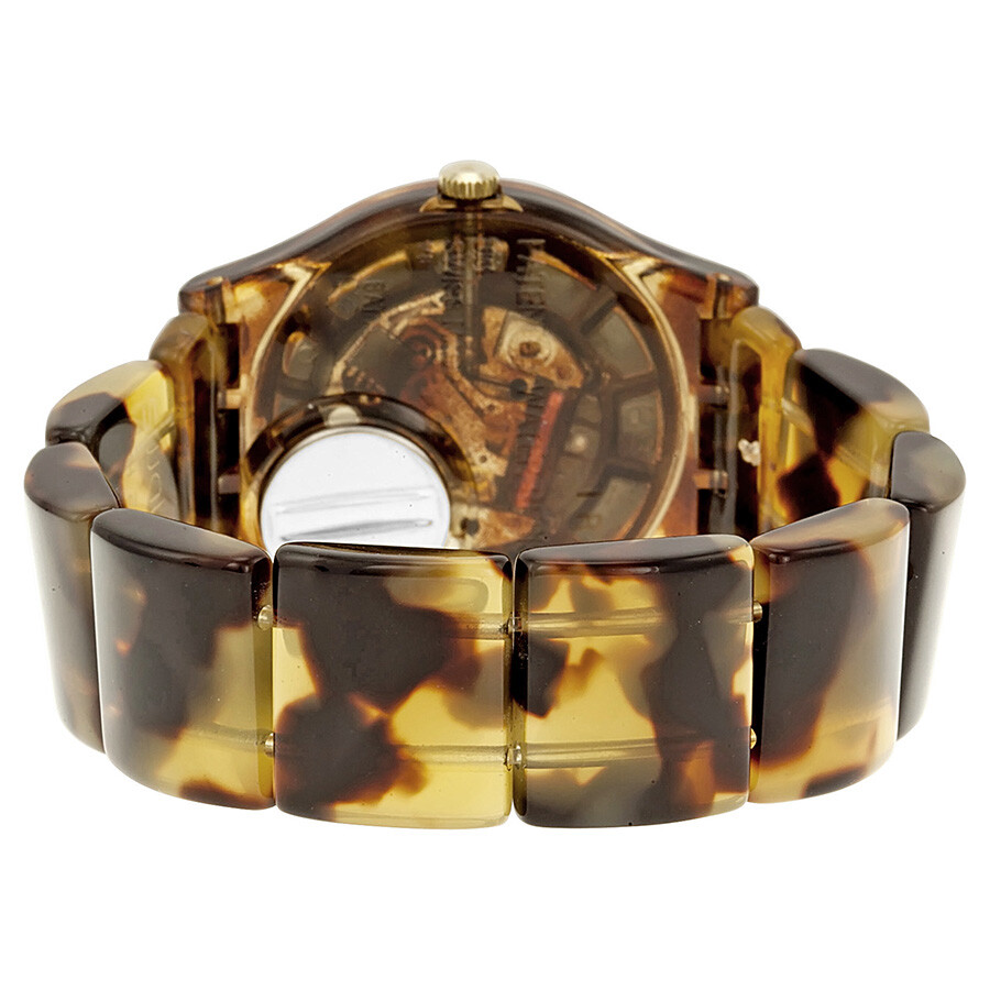 Swatch Ecaille Black Dial Brown Tortoise-shell Plastic Ladies Watch ...