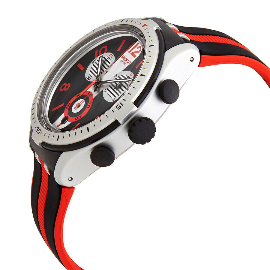 Swatch Irony Xlite Stripes Chronograph Quartz Black Dial Men's Watch ...