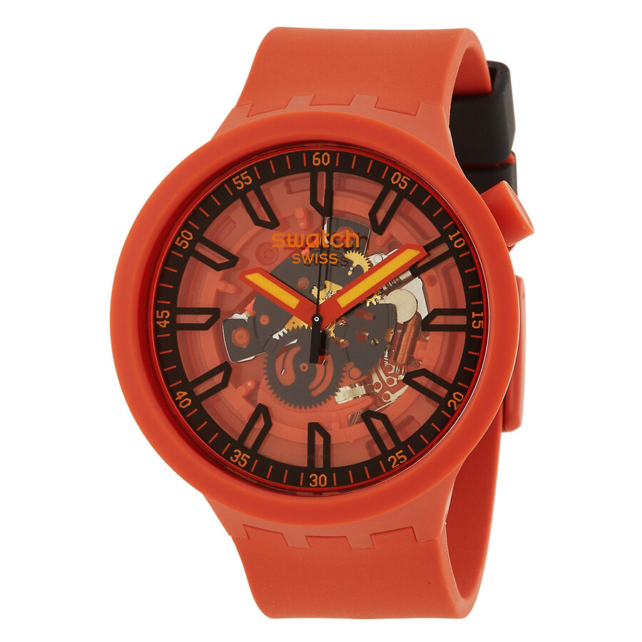 Swatch Monthly Drops Quartz Matte Red Dial Unisex Watch SB01R100 ...