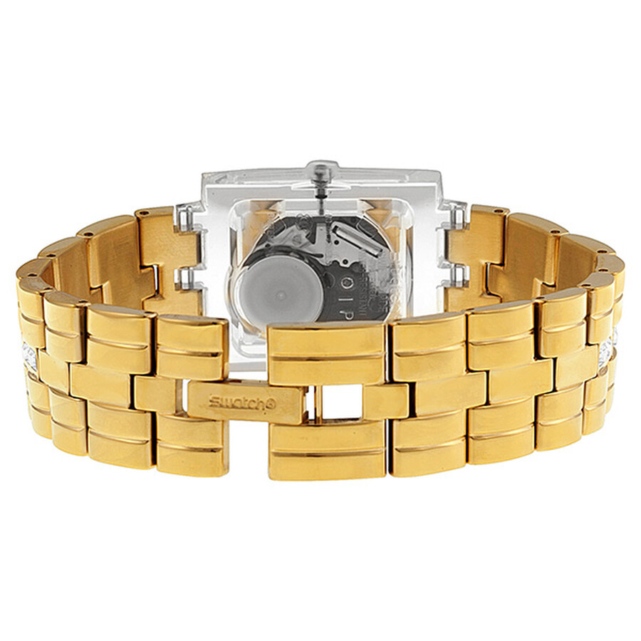 Swatch Originals Classic White Barrette Champagne Dial Stainless Steel ...