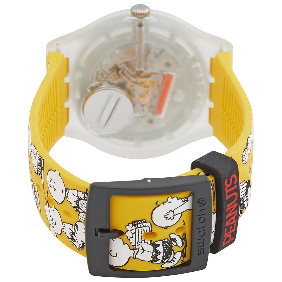 Swatch Peanuts Pow Wow Quartz Yellow Dial Unisex Watch SO29Z101 ...