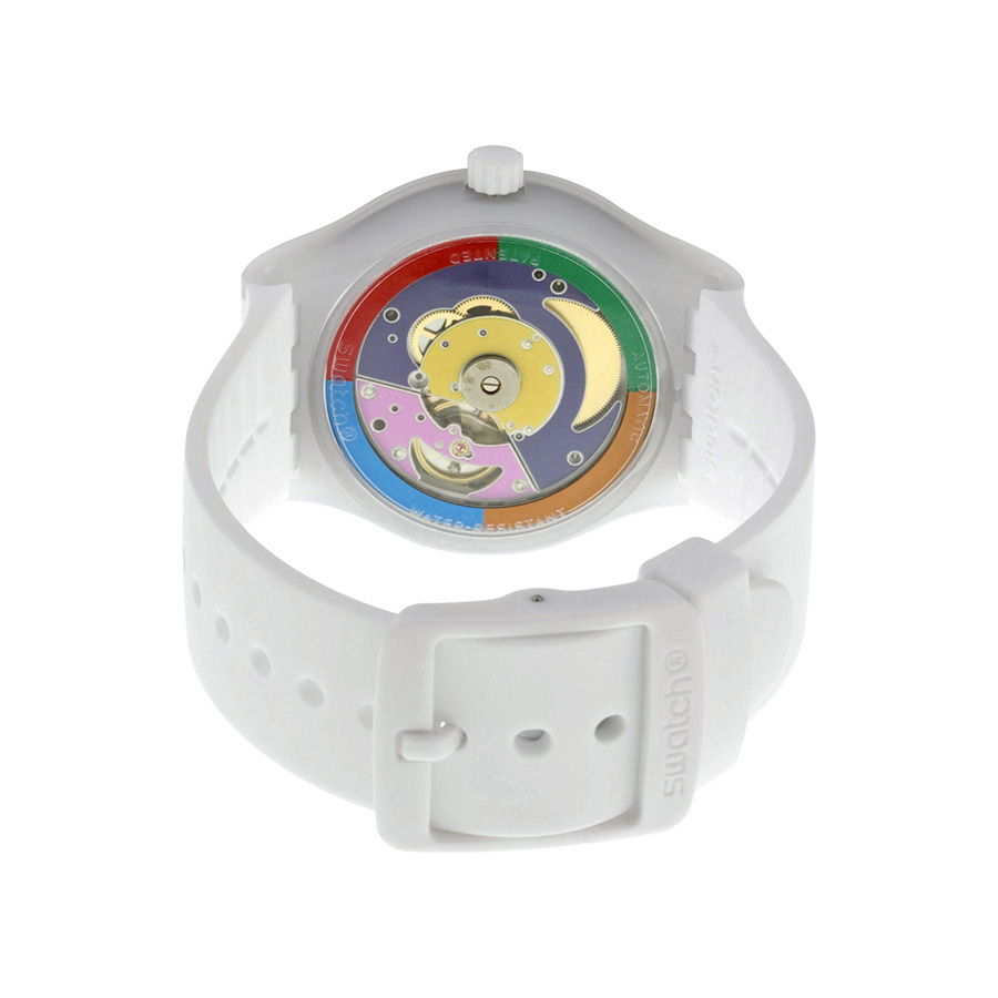 Swatch Sistem Automatic White Dial White Rubber Men's Watch SUTW400 ...