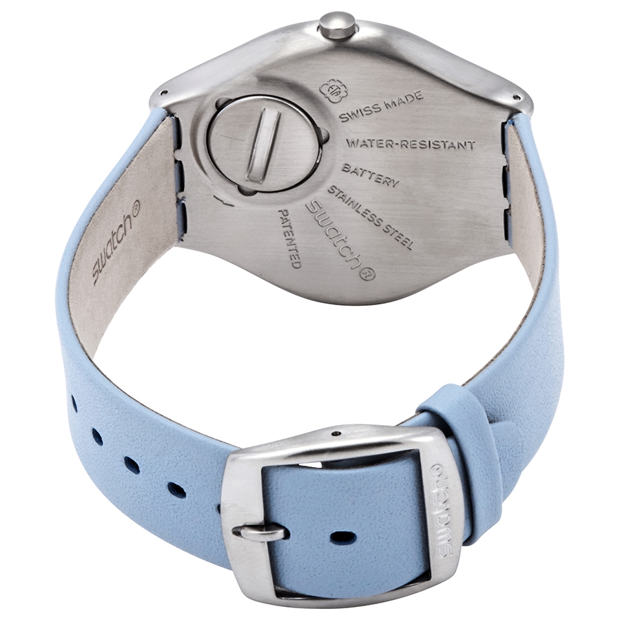 Swatch Skindream Sun-brushed Light Blue Dial Leather Watch SYXS118 ...