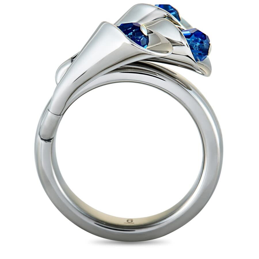 Swatch Sky Finery Stainless Steel and Blue Crystal Ring, Size 7 JRS039 ...